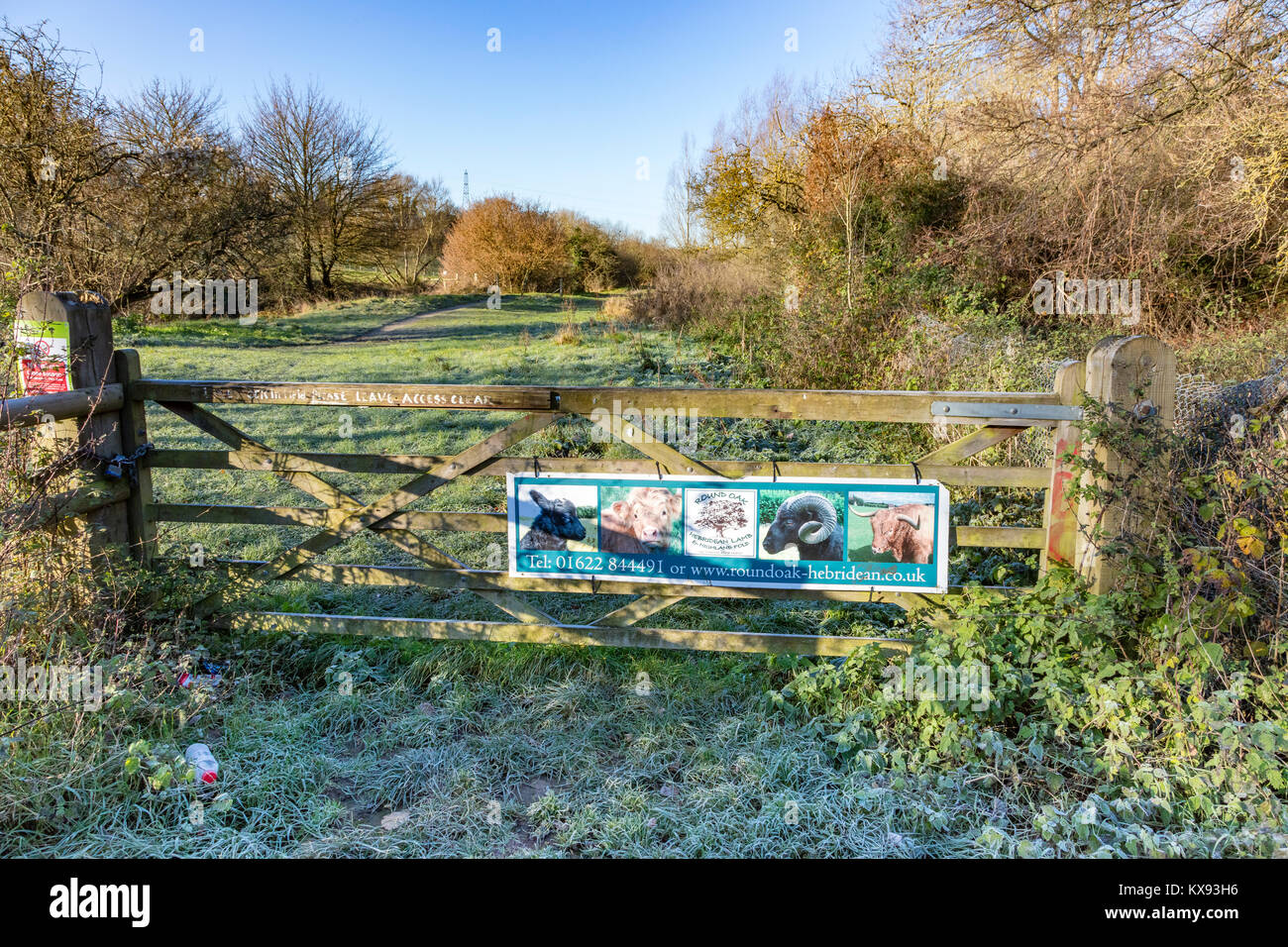 Signs on the Meway Valley Walk showing that Round Oak Farm Hebridean ...