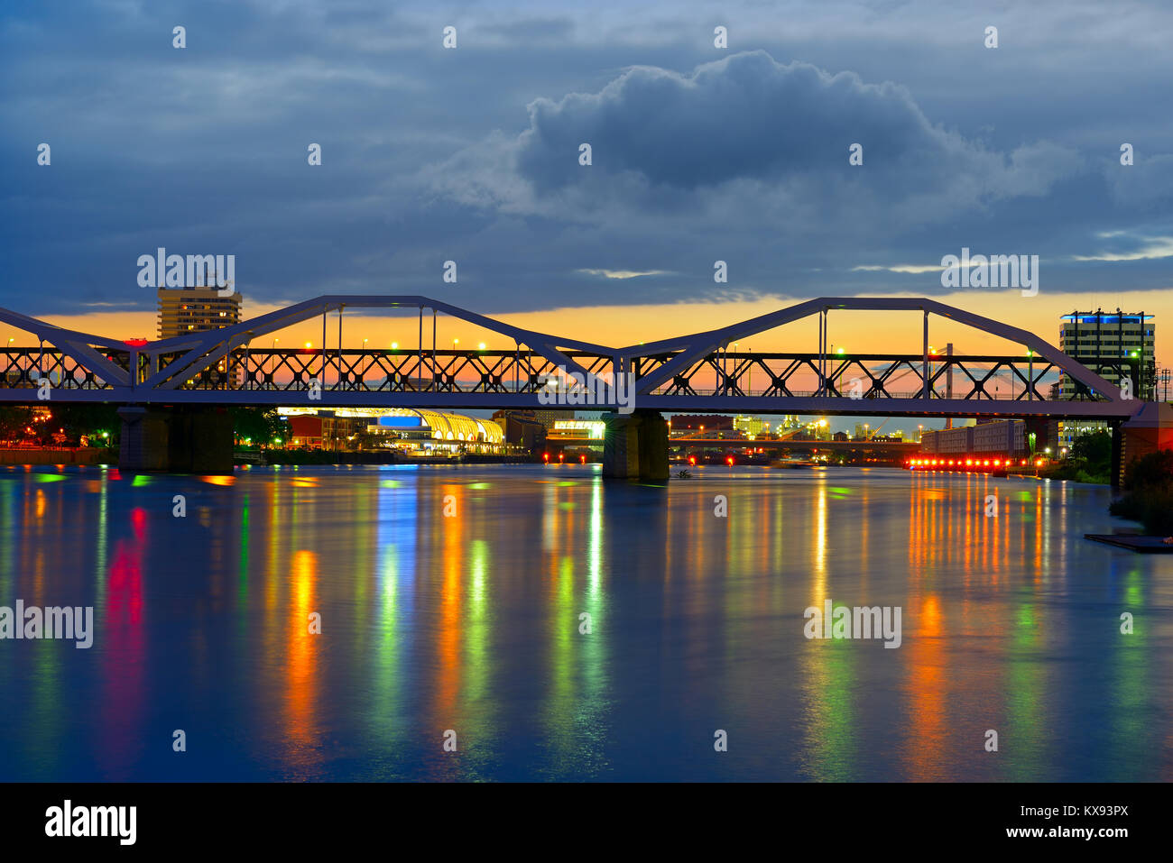 Bridge over the Neckar River, city of Mannheim, Germany Stock Photo - Alamy