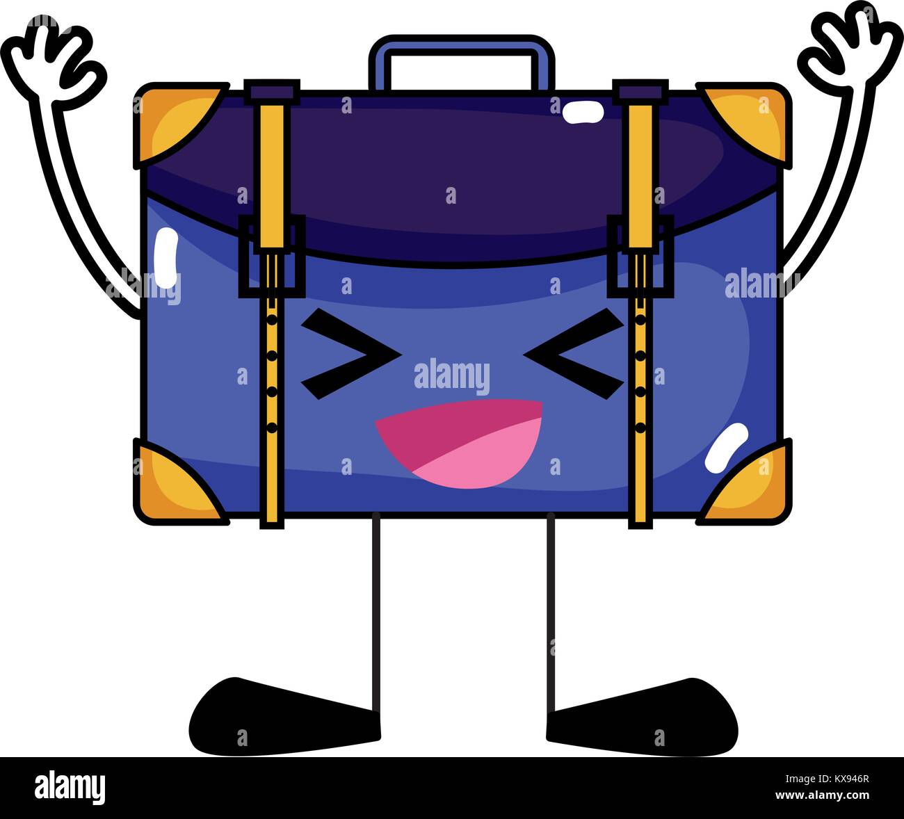 happy backpack kawaii with arms and legs Stock Vector Image & Art - Alamy