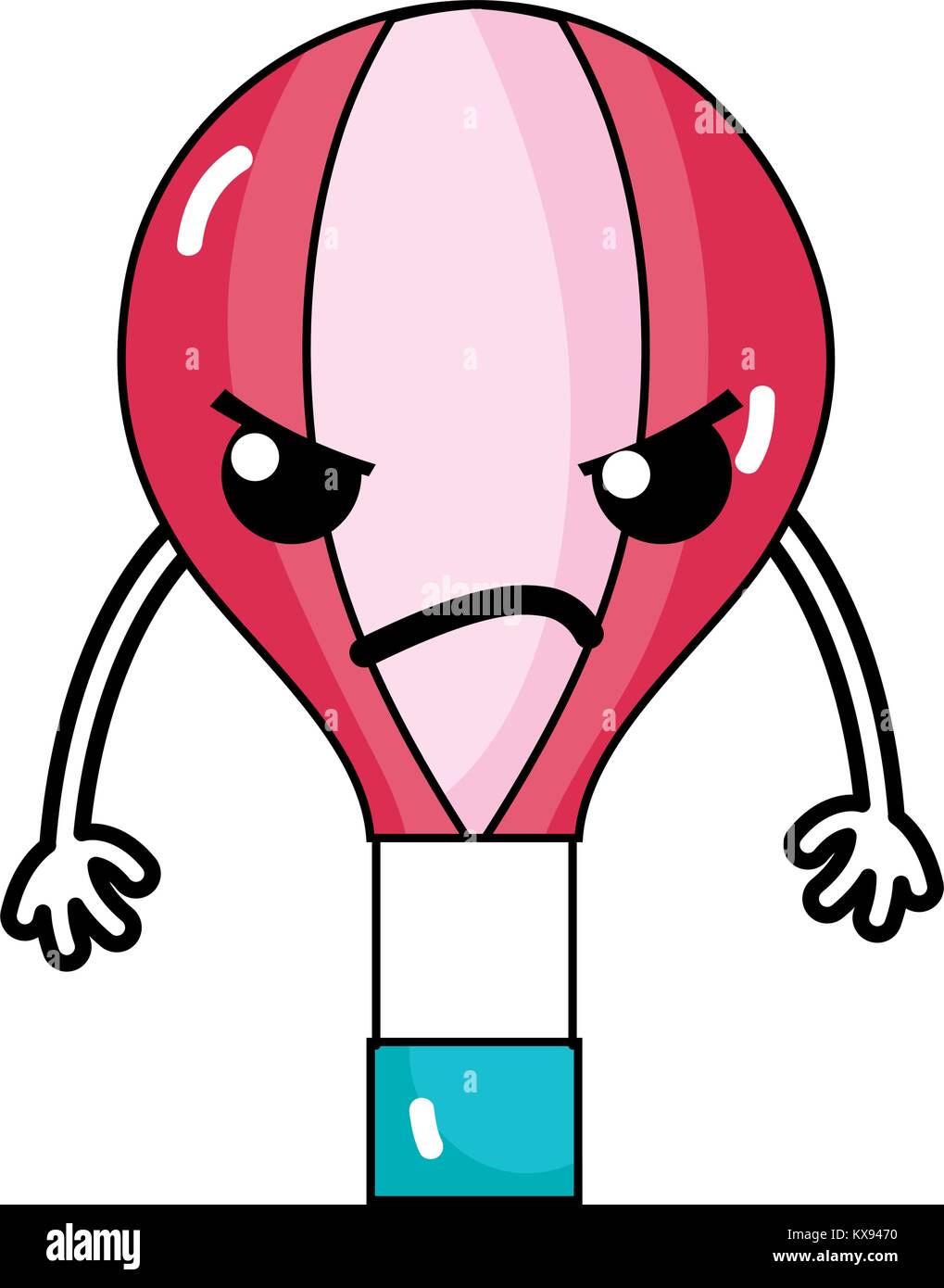 angry air balloon kawaii with arms Stock Vector Image & Art - Alamy