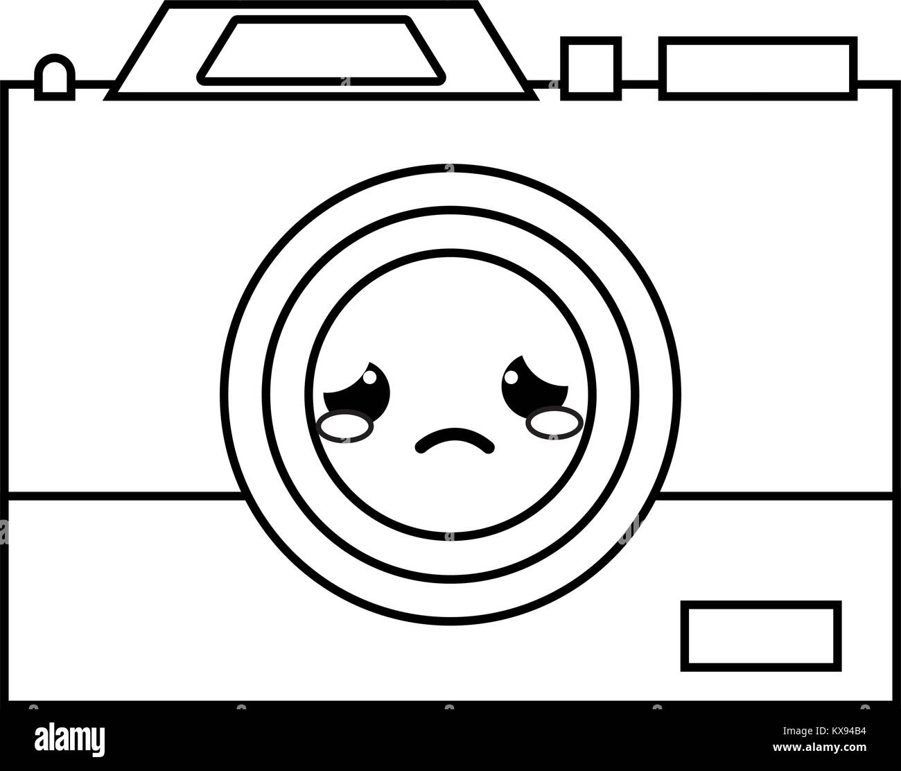 line crying camera technology kawaii cartoon Stock Vector Image & Art ...