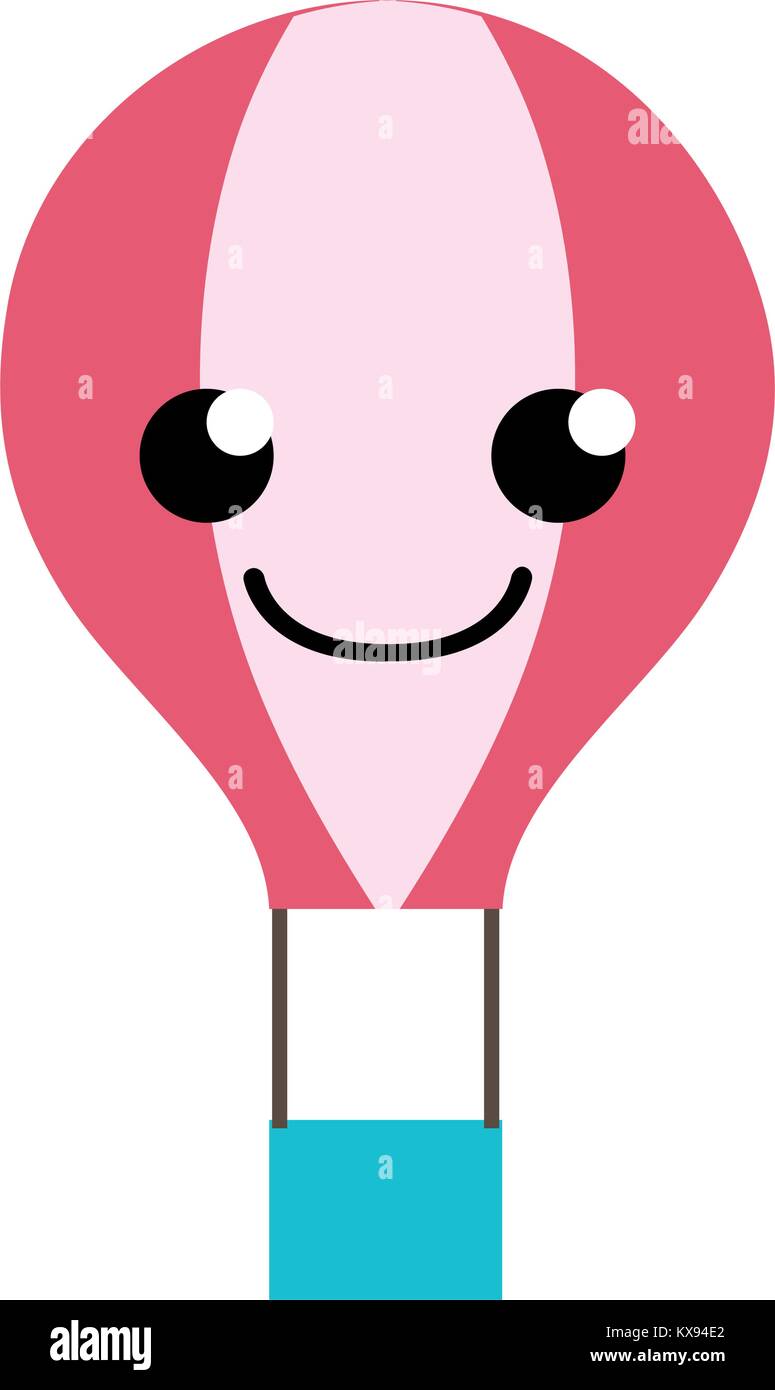 colorful happy air balloon kawaii cartoon Stock Vector Image & Art - Alamy
