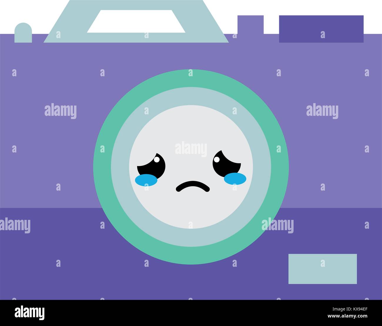 colorful crying camera technology kawaii cartoon Stock Vector Image ...