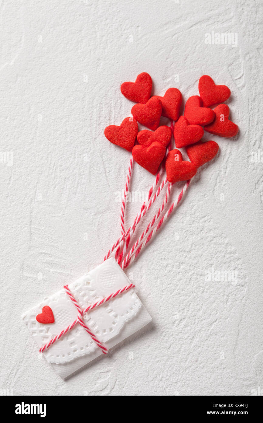 Cute funny gingerbread man with heart decoration for valentine day ...