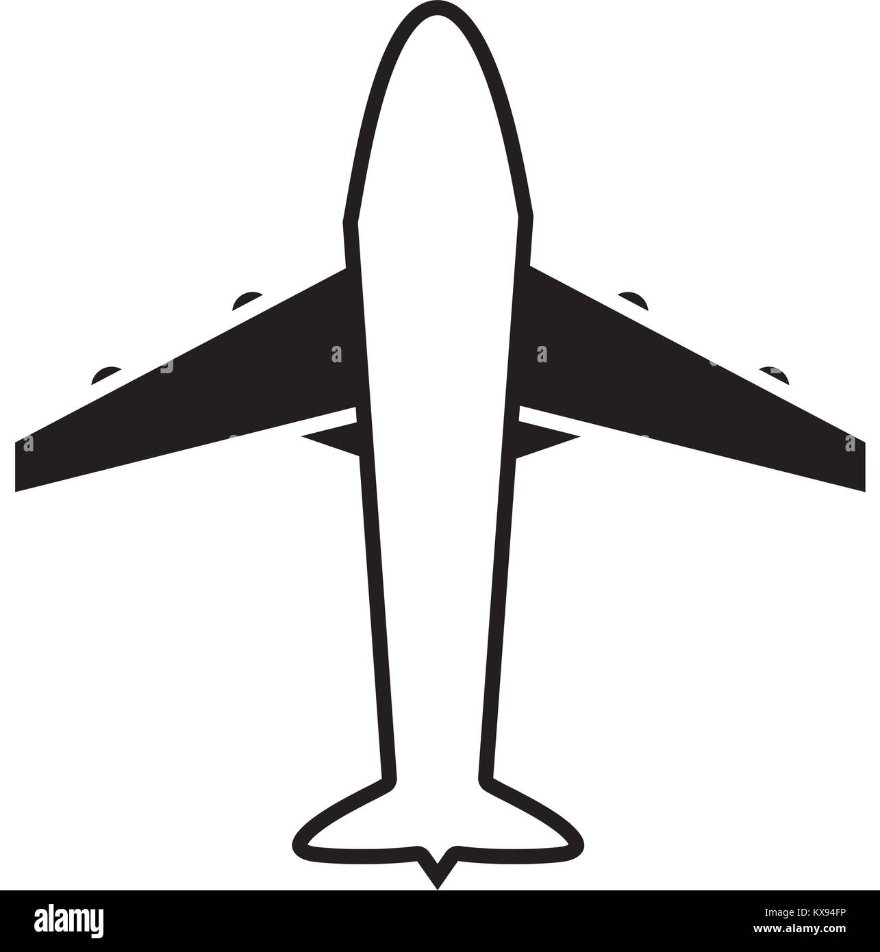 contour airplane travel transport in the sky flight Stock Vector Image ...