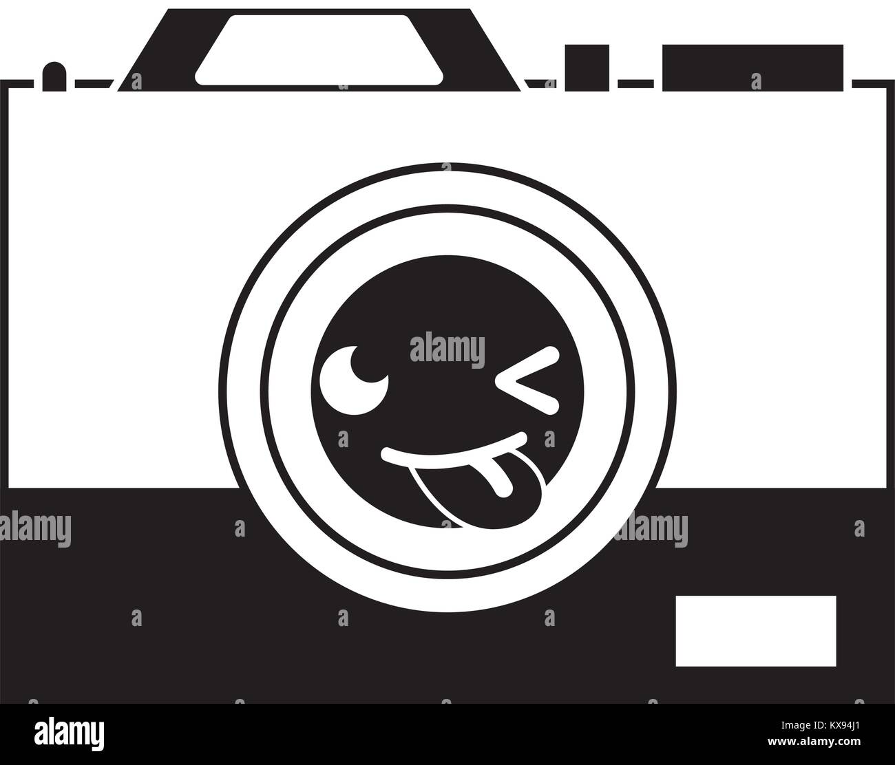 contour funny camera technology kawaii cartoon Stock Vector Image & Art ...