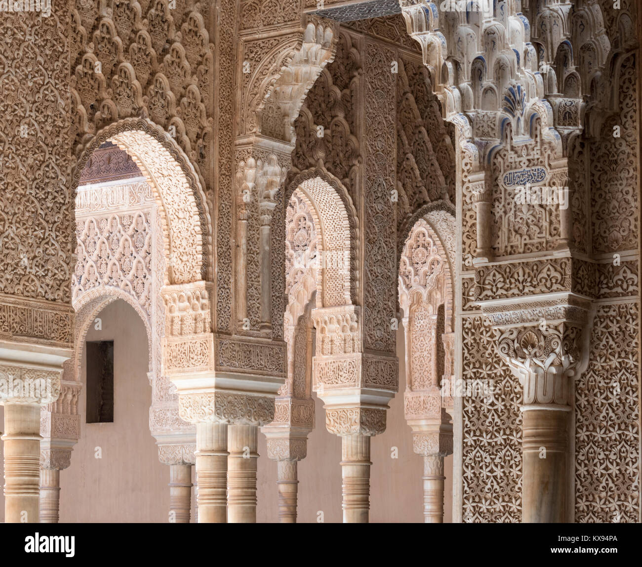 Palaces of the Nasrid Dynasty inside the Alhambra, Granada, Spain Stock ...