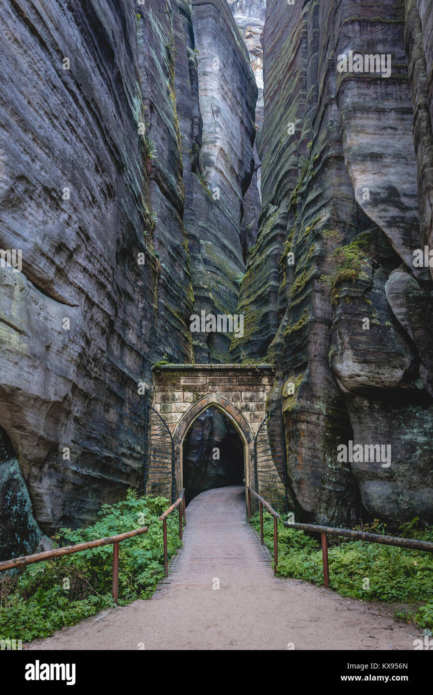 Gothic gate in National Nature Reserve Adrspach-Teplice Rocks near ...