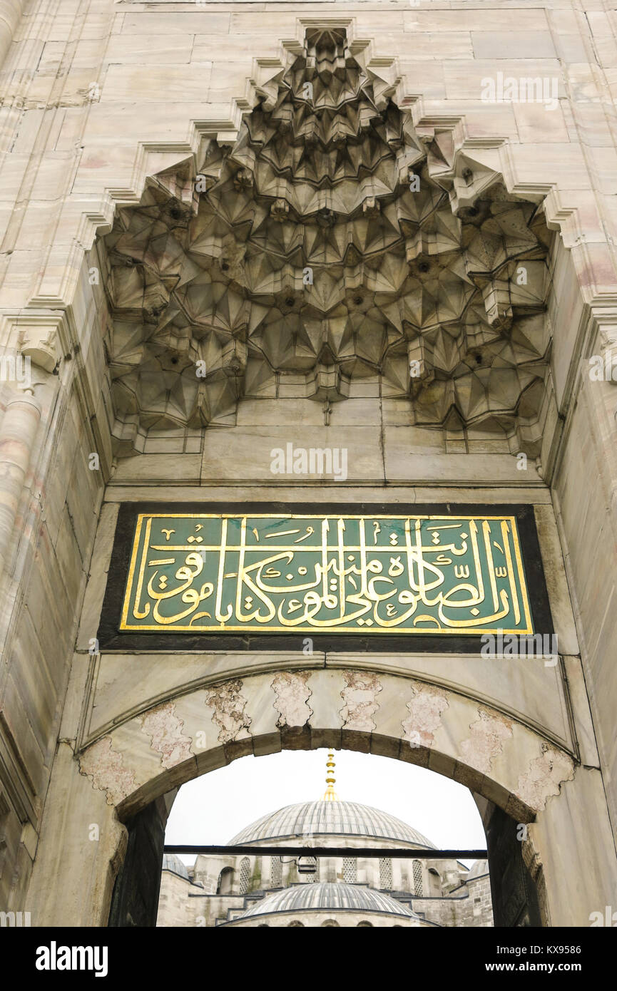 Entrance to Blue Mosque in Istanbul, Turkey. More than 32 million ...
