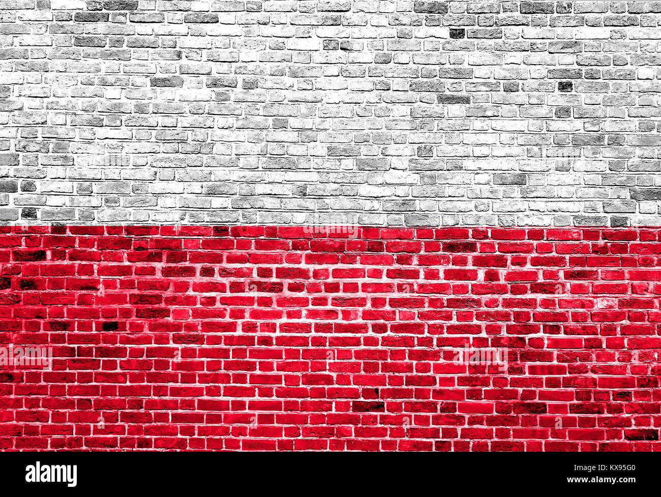 Flag of Poland painted on brick wall, background texture Stock Photo ...
