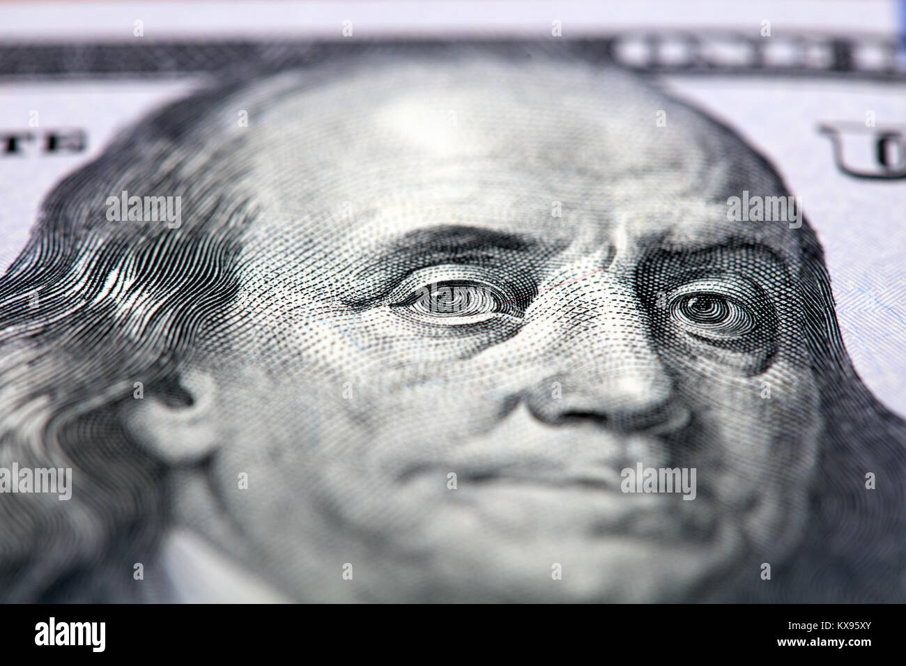 One Hundred Dollars. Benjamin Franklin portrait. USD, The United States ...