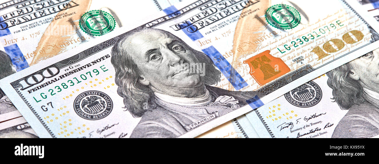 Dollars Closeup Concept. American Dollars Cash Money. One Hundred ...