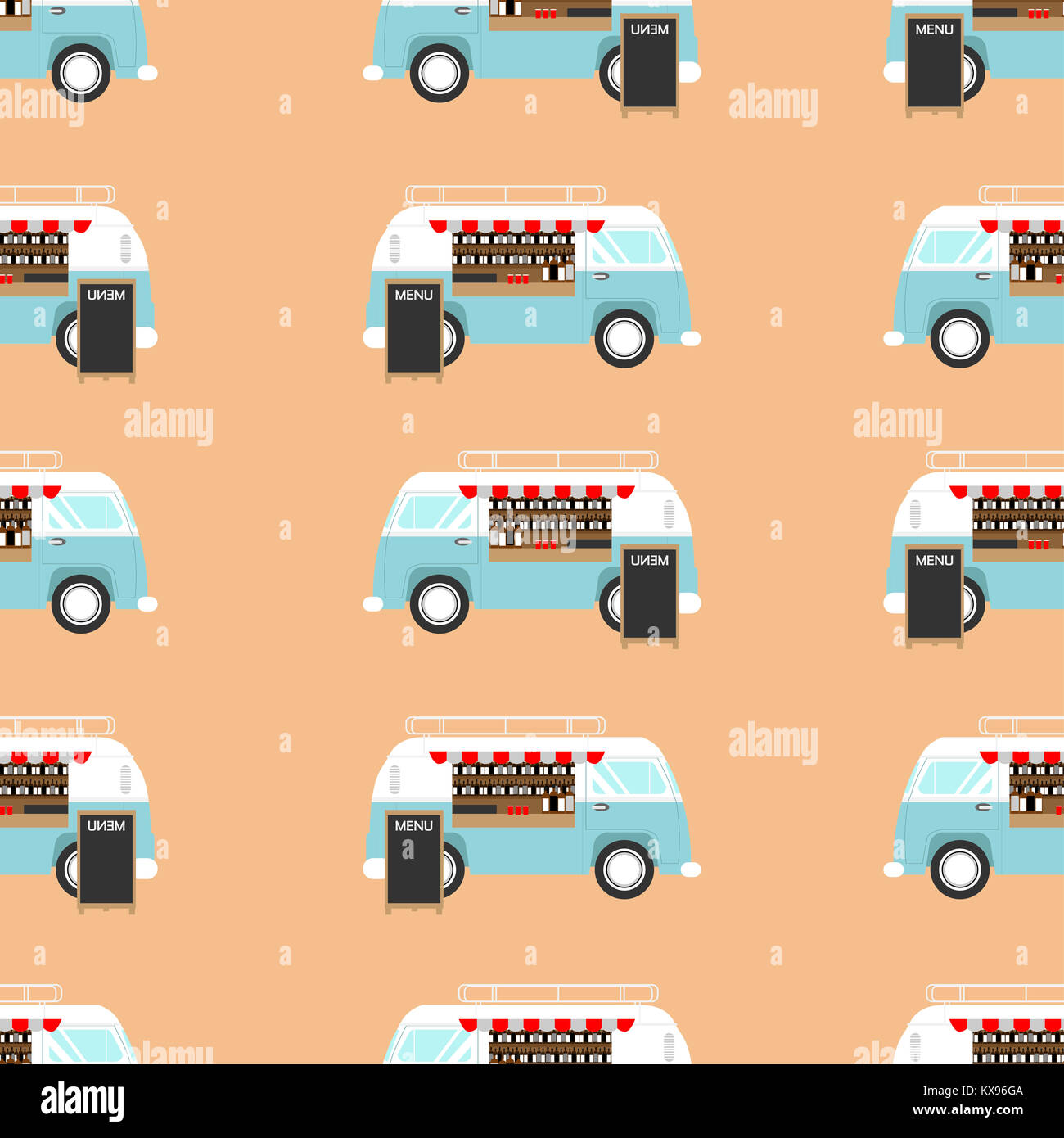Vector illustration of a retro van Stock Photo - Alamy