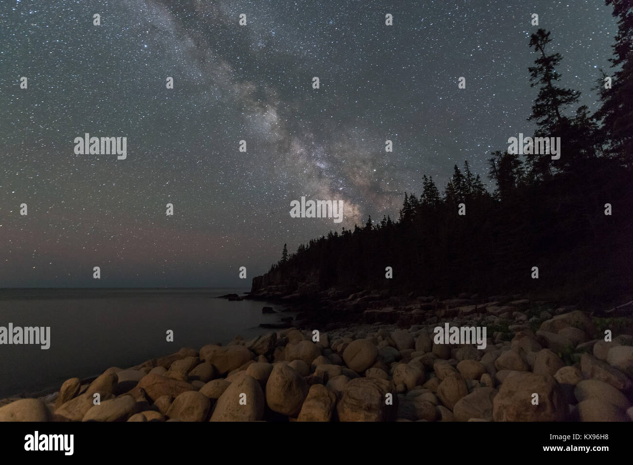 Milky Way over Acadia National Park at night Stock Photo - Alamy
