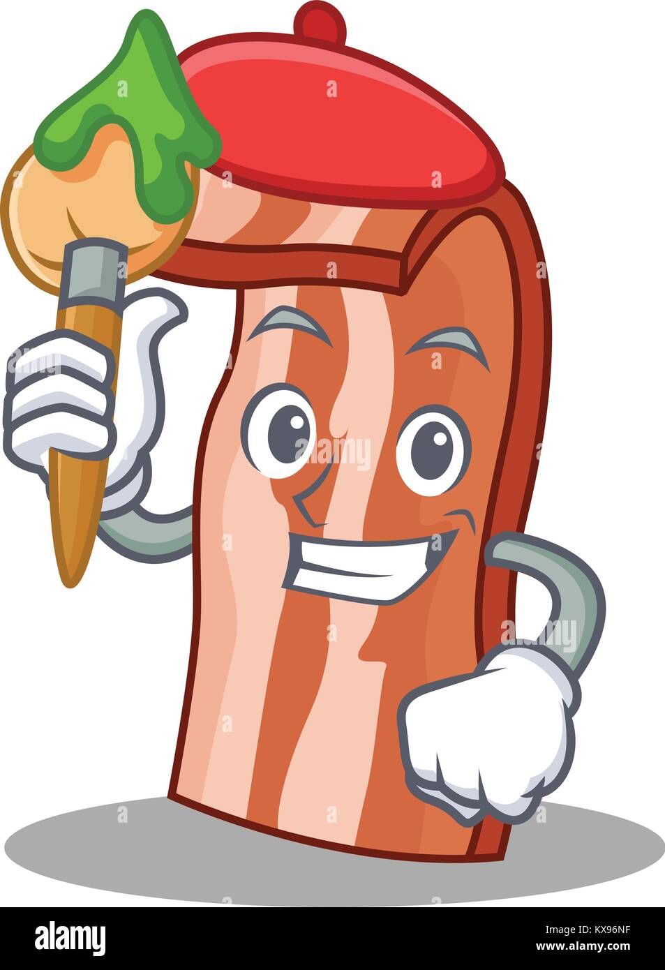 Artist bacon character cartoon style Stock Vector Image & Art - Alamy