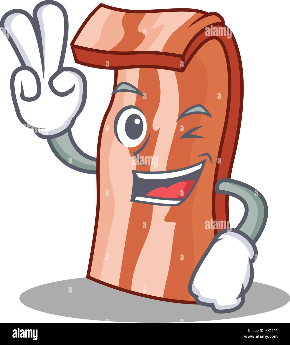 Two finger bacon character cartoon style Stock Vector Image & Art - Alamy