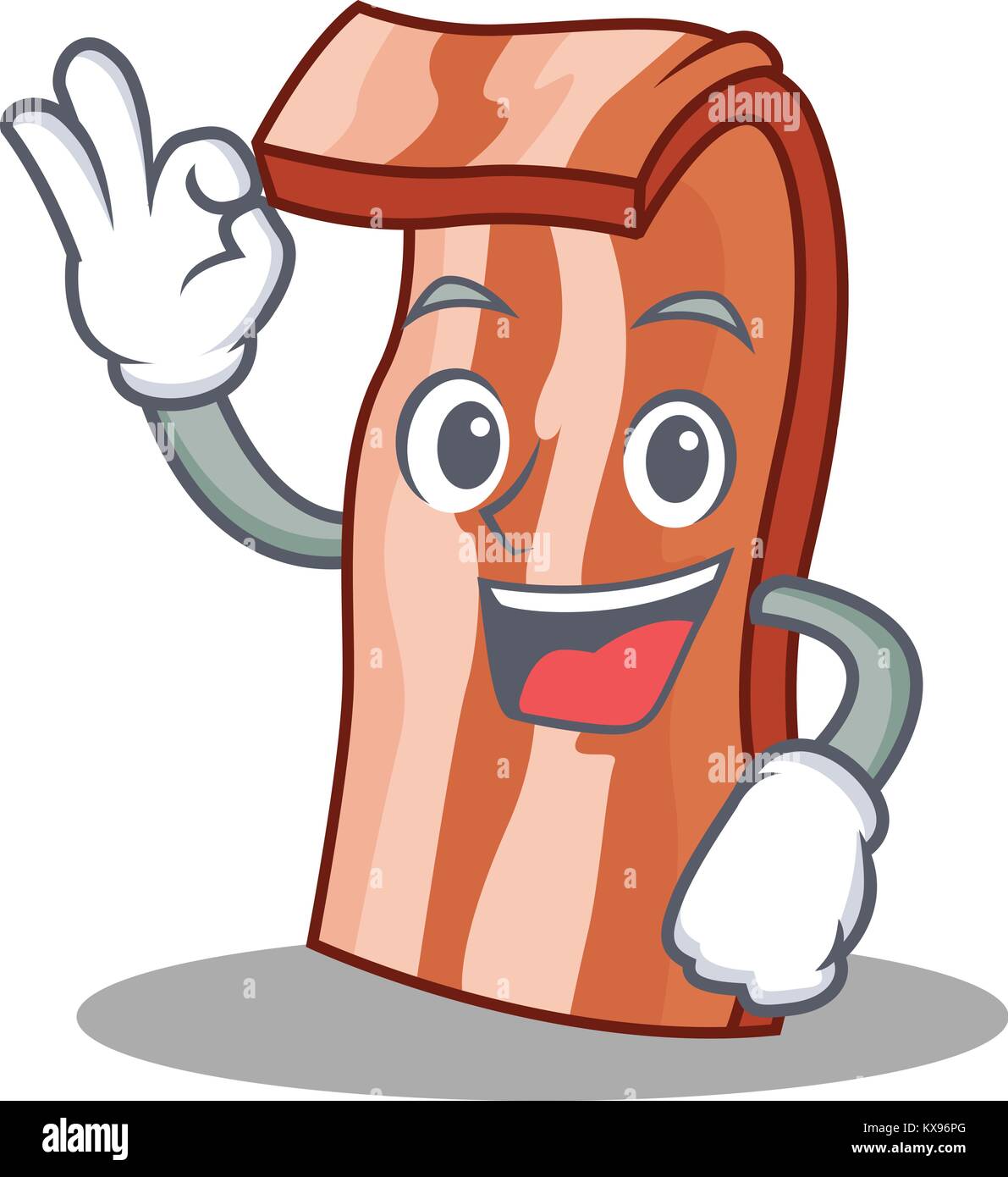 Okay bacon character cartoon style Stock Vector Image & Art - Alamy