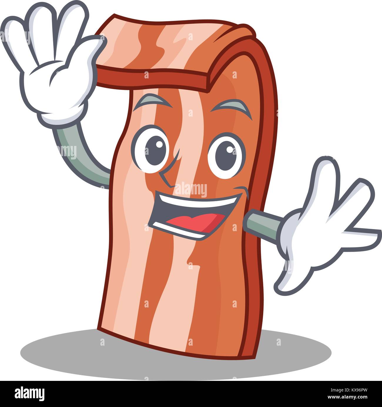 Waving bacon character cartoon style Stock Vector Image & Art - Alamy