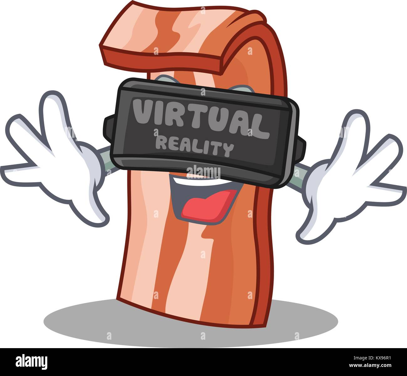 With virtual reality bacon mascot cartoon style Stock Vector Image ...