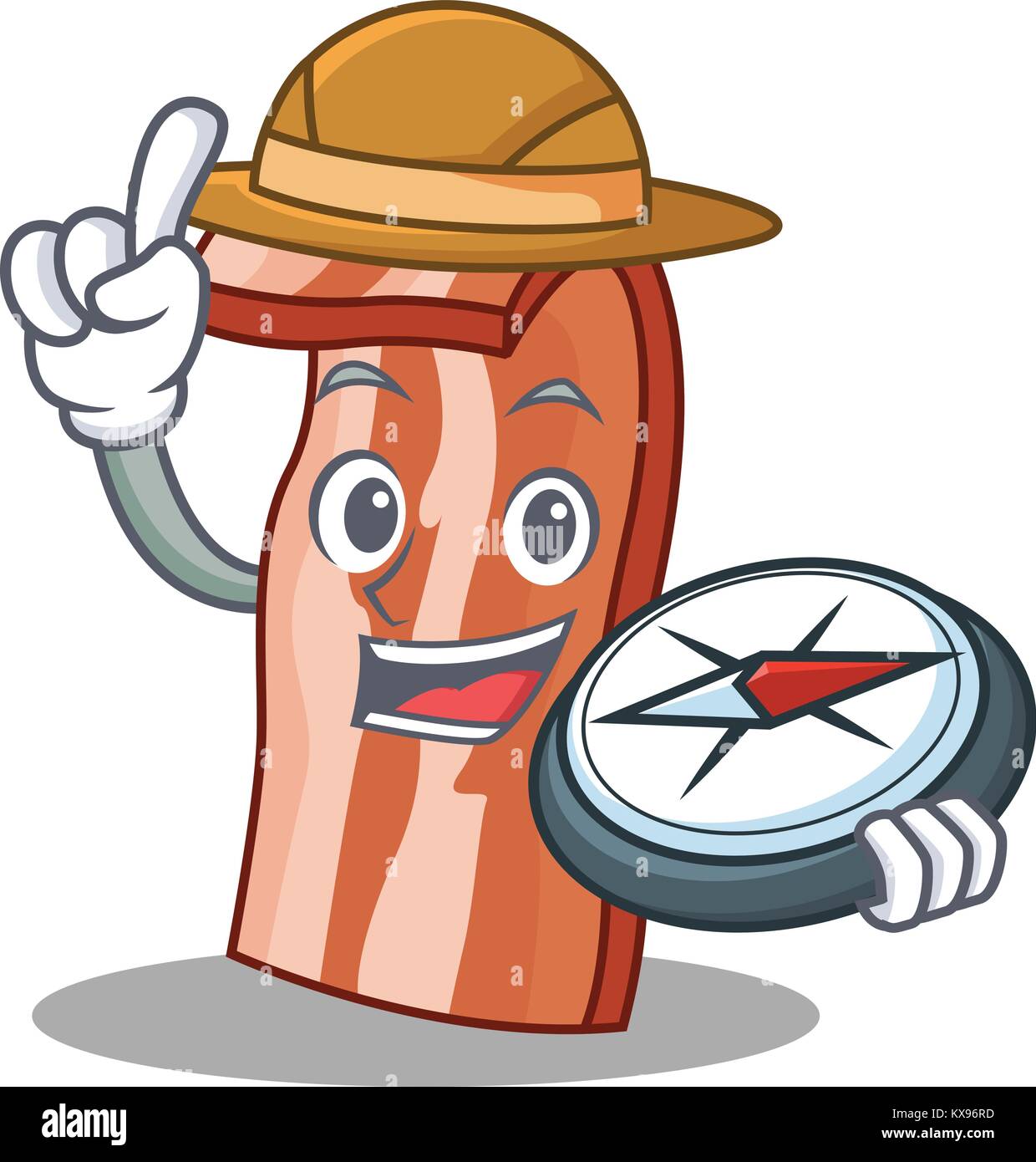 Explorer bacon mascot cartoon style Stock Vector Image & Art - Alamy