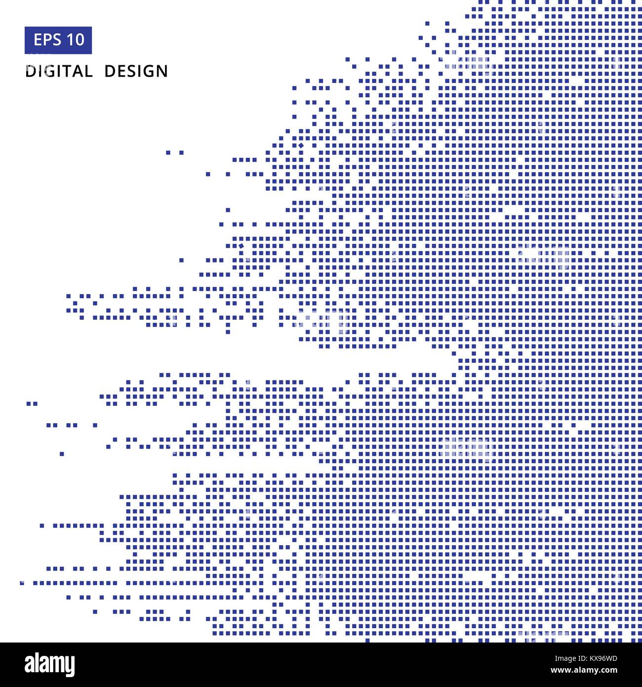 square blue pattern pixel mosaic digital background vector Stock Vector ...