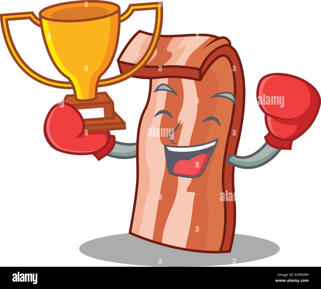 Boxing winner bacon mascot cartoon style Stock Vector Image & Art - Alamy