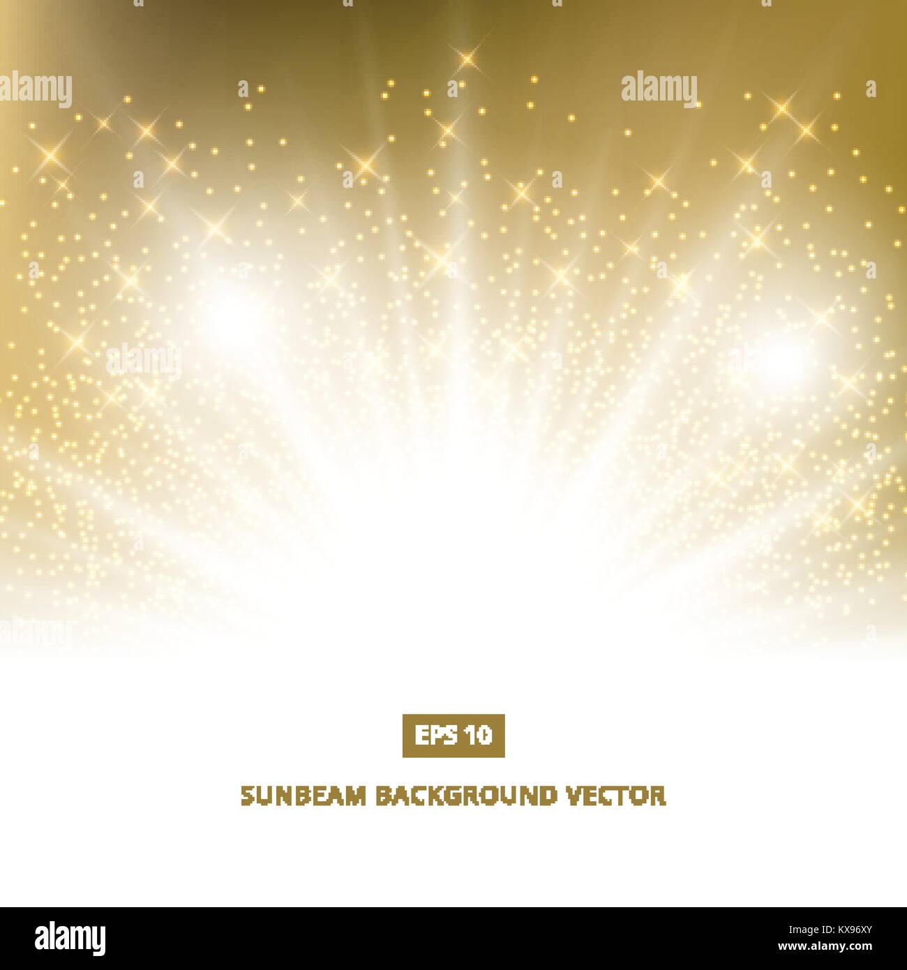 golden background sunbeam with gold glitter vector copyspace Stock ...