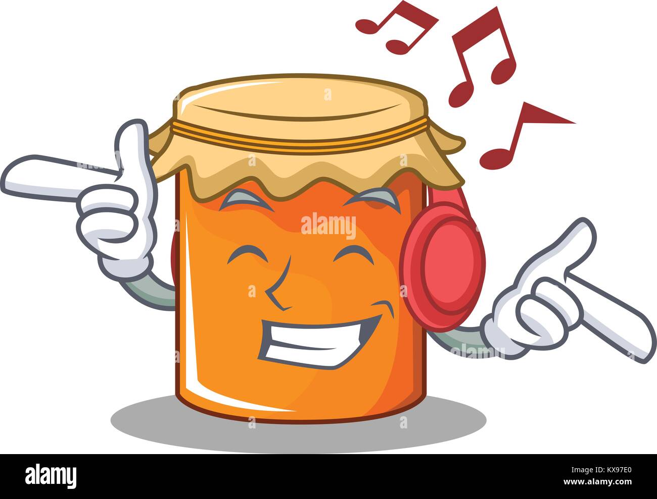 Listening music jam mascot cartoon style Stock Vector Image & Art - Alamy