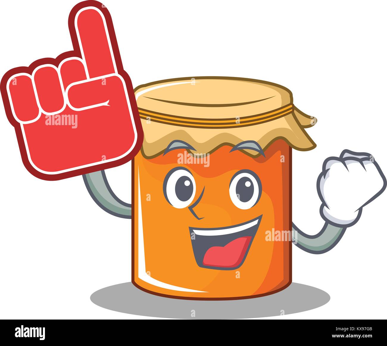 Foam finger jam mascot cartoon style Stock Vector Image & Art - Alamy