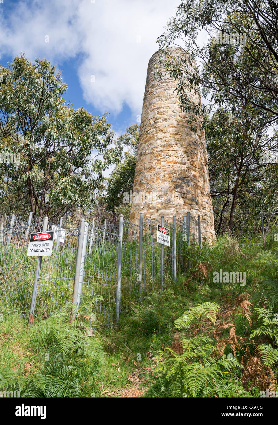 Mine chimney at The Almanda Mine (1850 - 1887), a historic disused ...