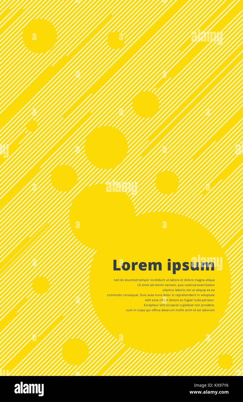 template yellow line with circle vector background for print web design ...