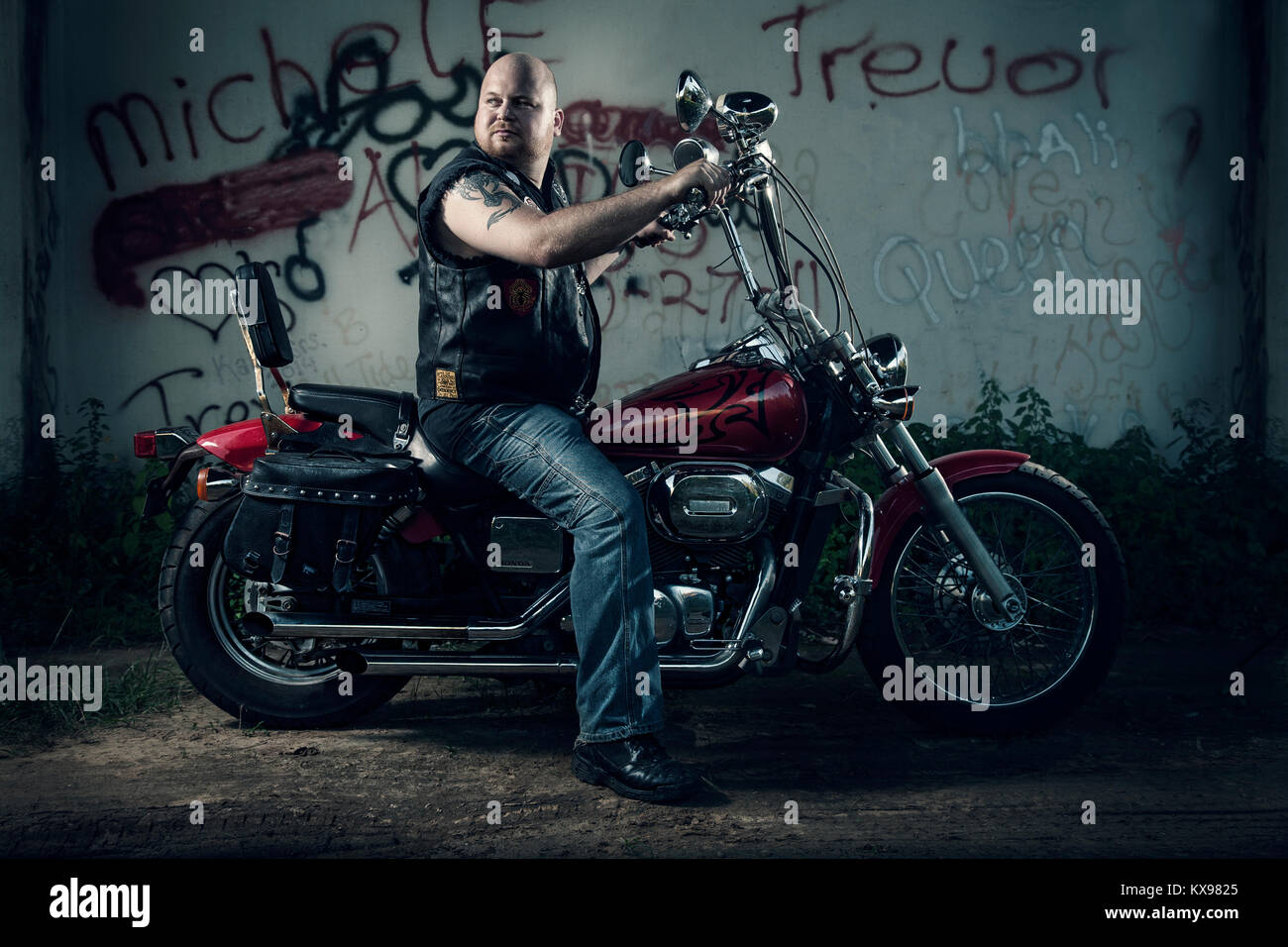 Bike riders riding on motorcycles Stock Photo - Alamy
