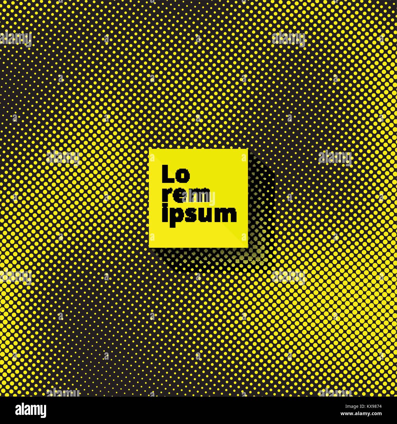 Pop Art seamless pattern. yellow dots on Black background. Halftone ...