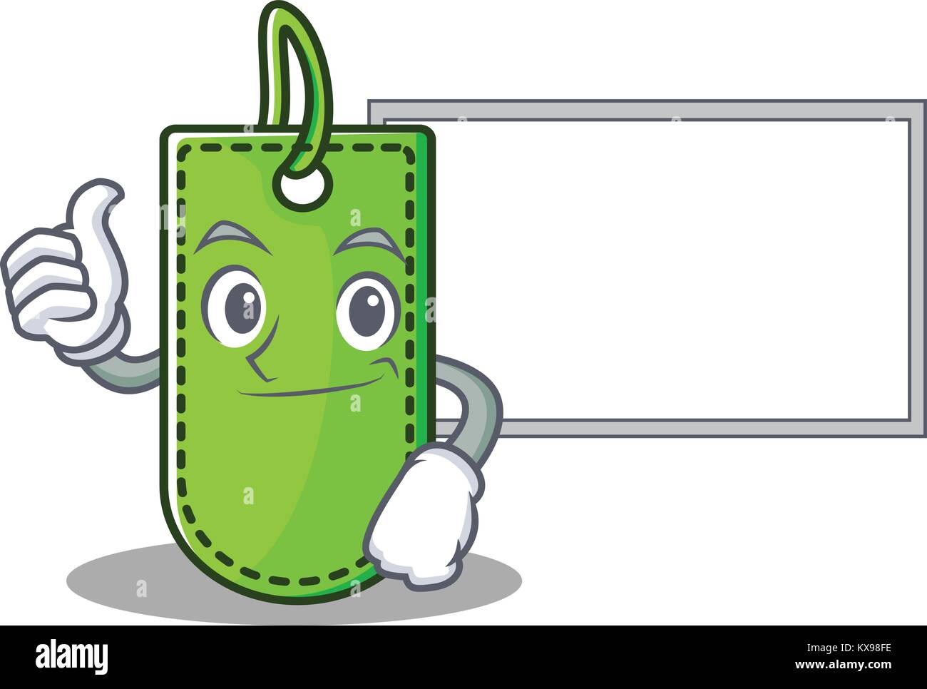 Thumbs up with board price tag character cartoon Stock Vector Image ...