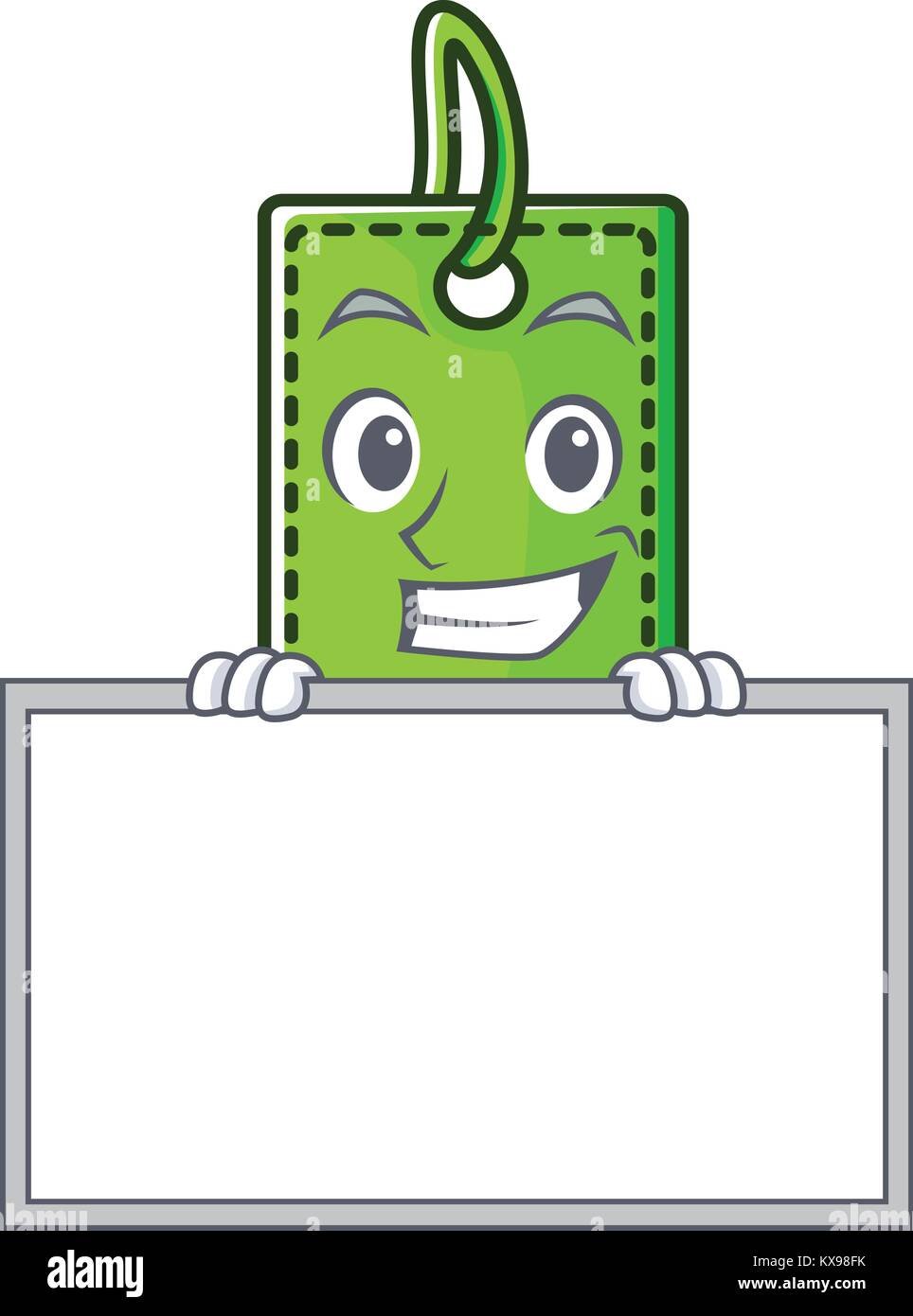 Grinning with board price tag character cartoon Stock Vector Image ...