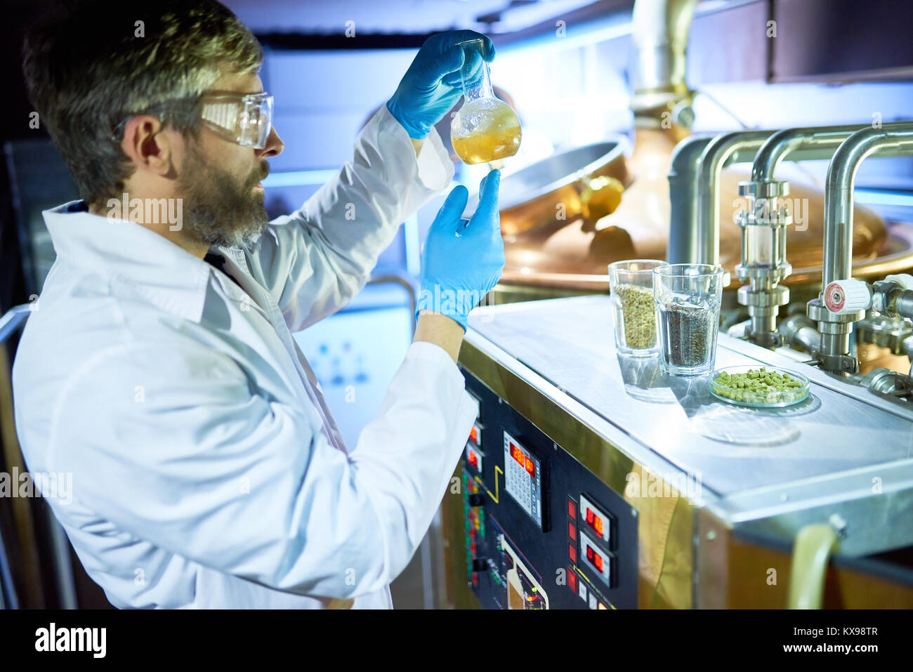Checking Purity of Beer Stock Photo - Alamy