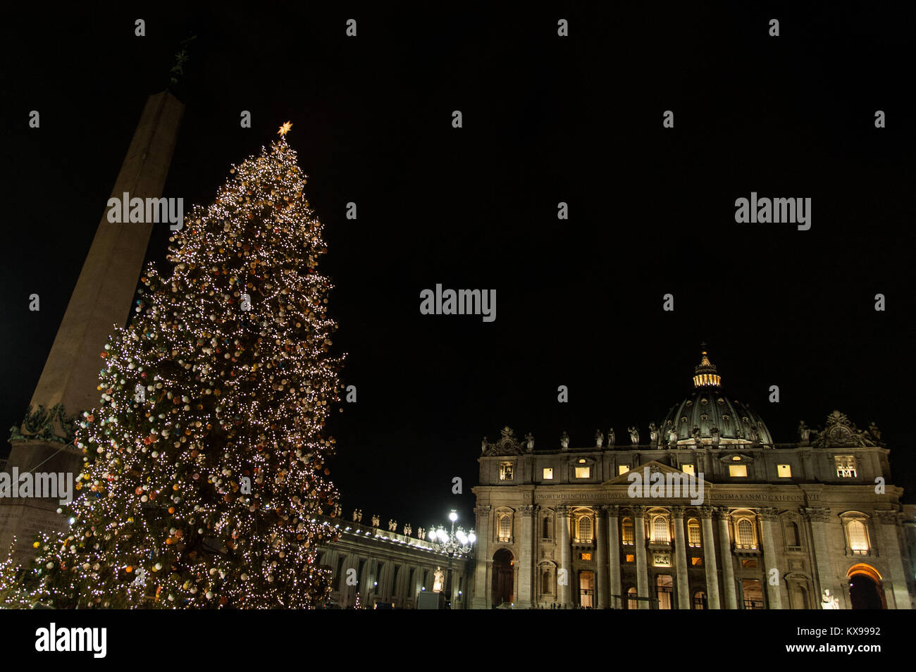 Ceremony of lighting the Christmas tree and the nativity scene in St ...