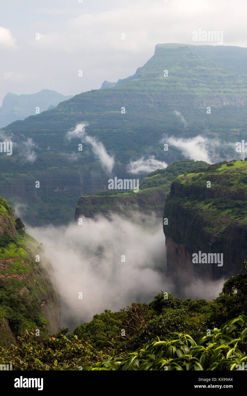 Monsoon landscapes around Tamhini Ghat and Mulshi Dam in western ghats ...