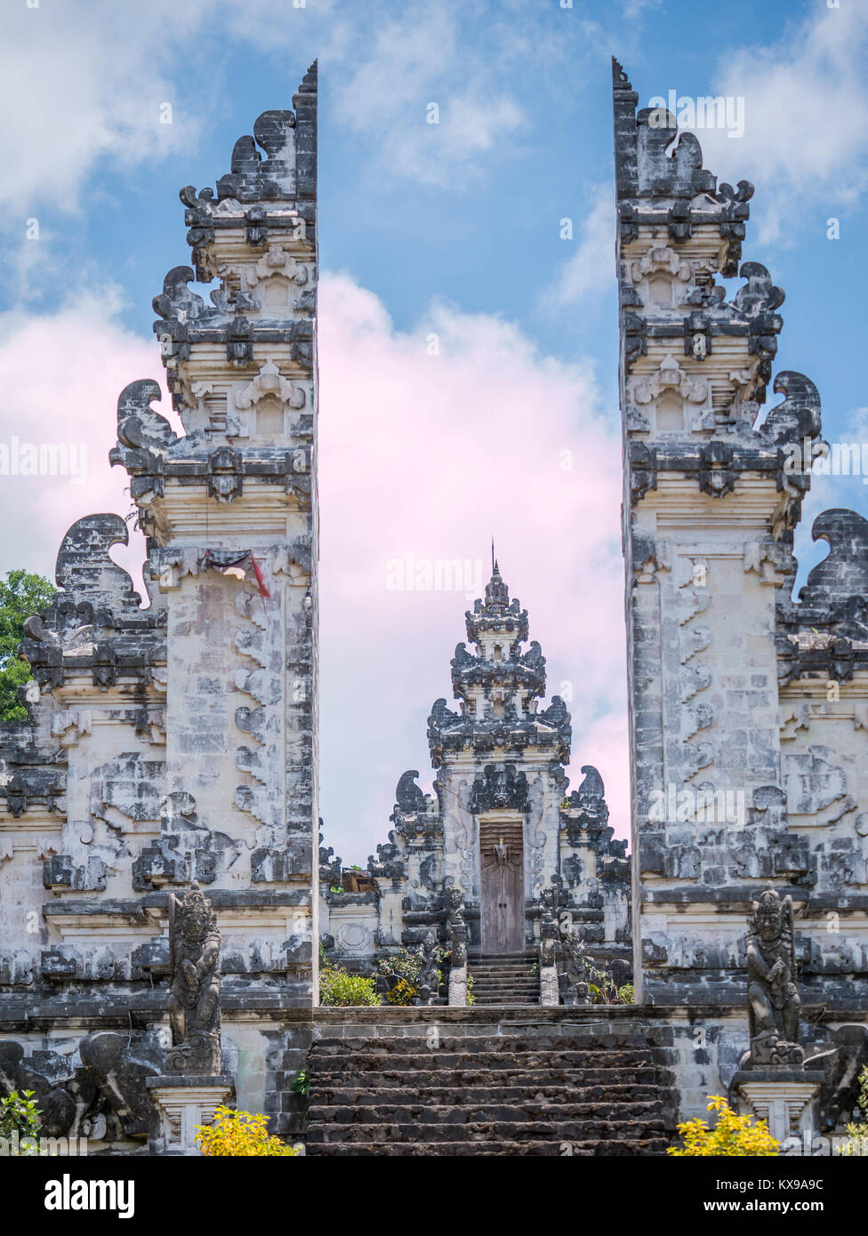 Traditional big gate entrance to temple. Bali Hindu temple. Bali island ...