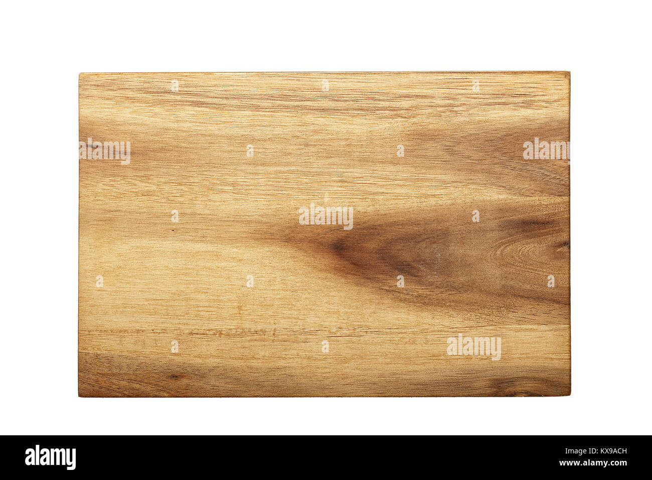 new rectangular wooden cutting board, top view, isolated Stock Photo ...
