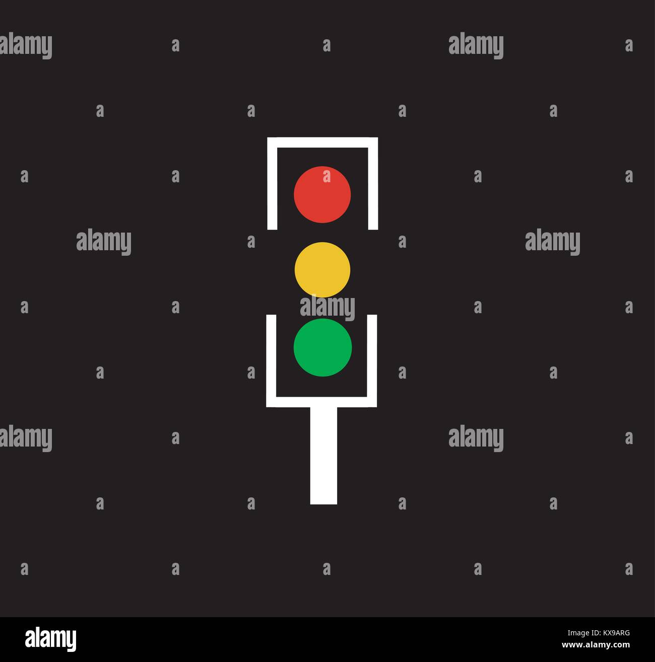 Car at red light intersection Stock Vector Images - Alamy