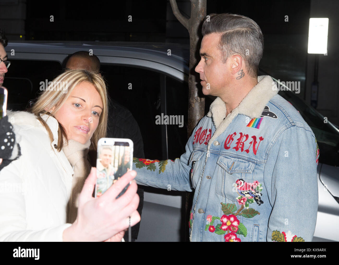 Robbie Williams pictured arriving at the Radio 2 studio Featuring ...