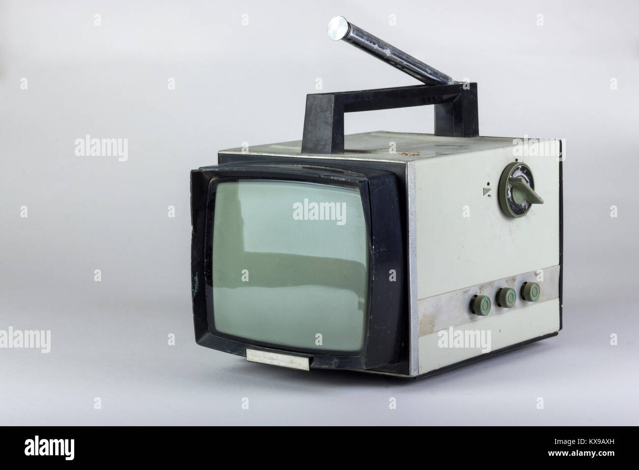 Old Soviet small black and white TV Stock Photo - Alamy