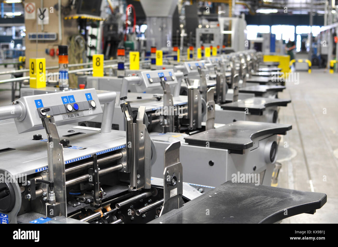 machines of a large printing plant - printing of daily newspapers Stock ...
