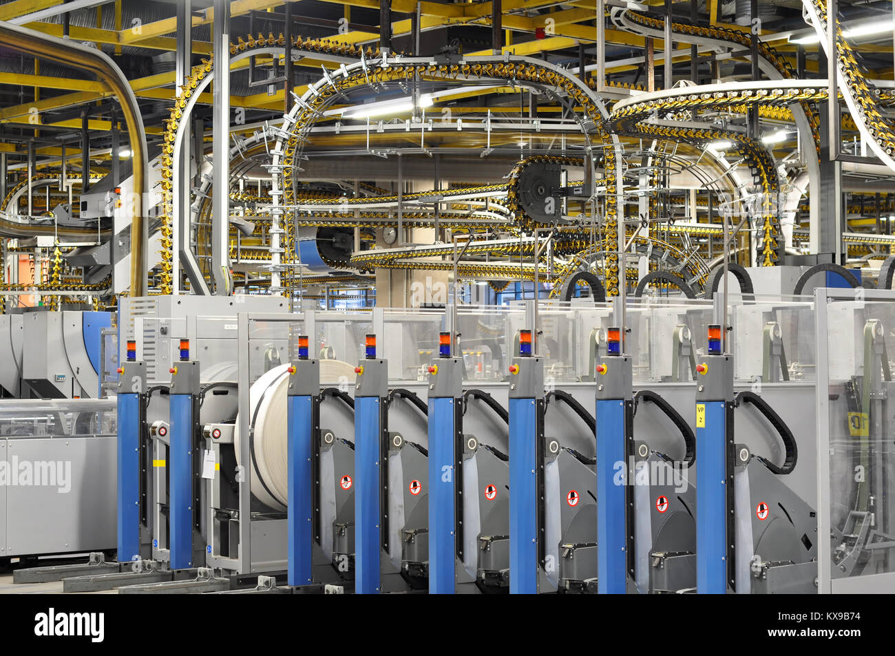machines of a large printing plant - printing of daily newspapers Stock ...