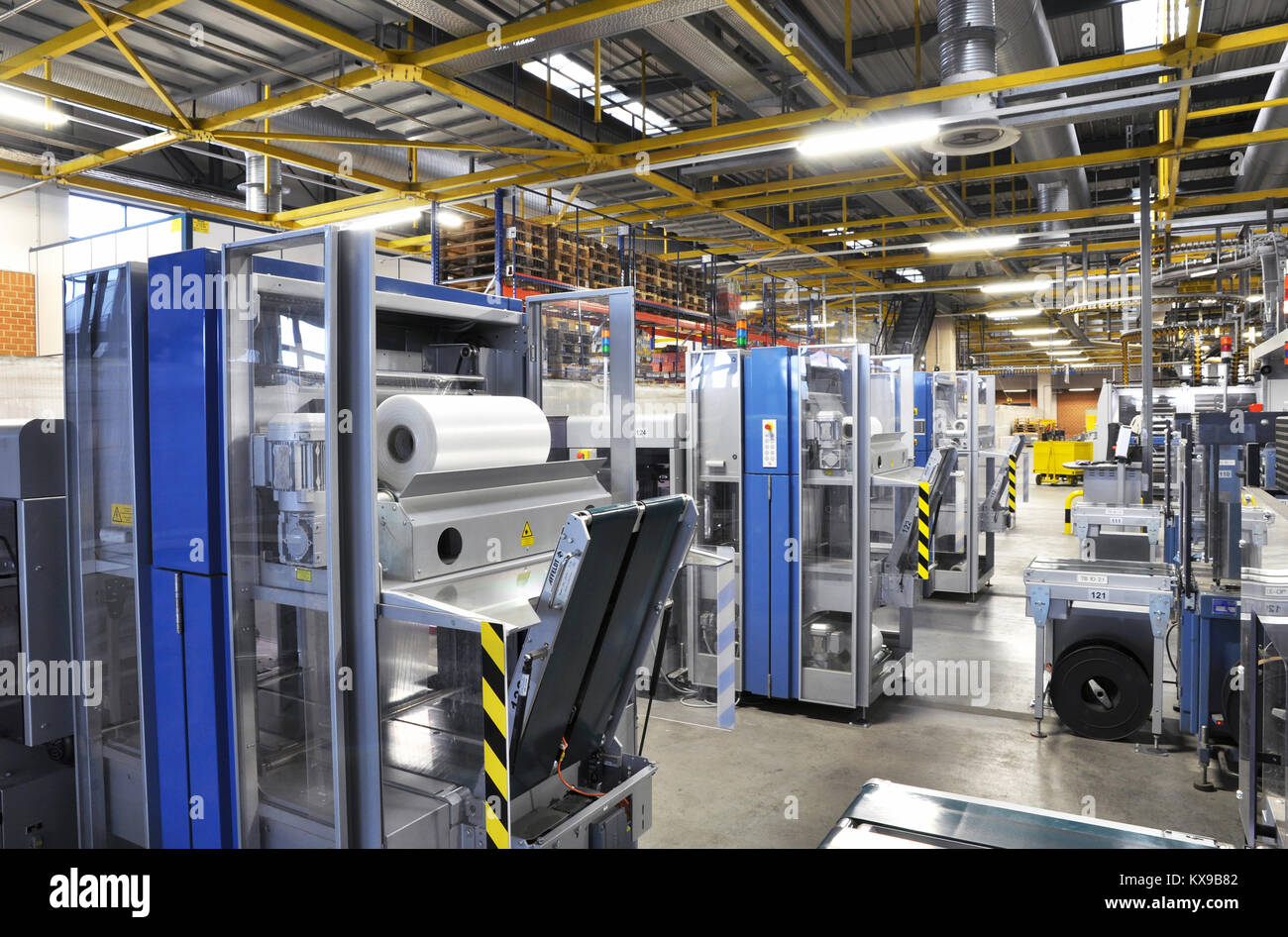 machines of a large printing plant - printing of daily newspapers Stock ...