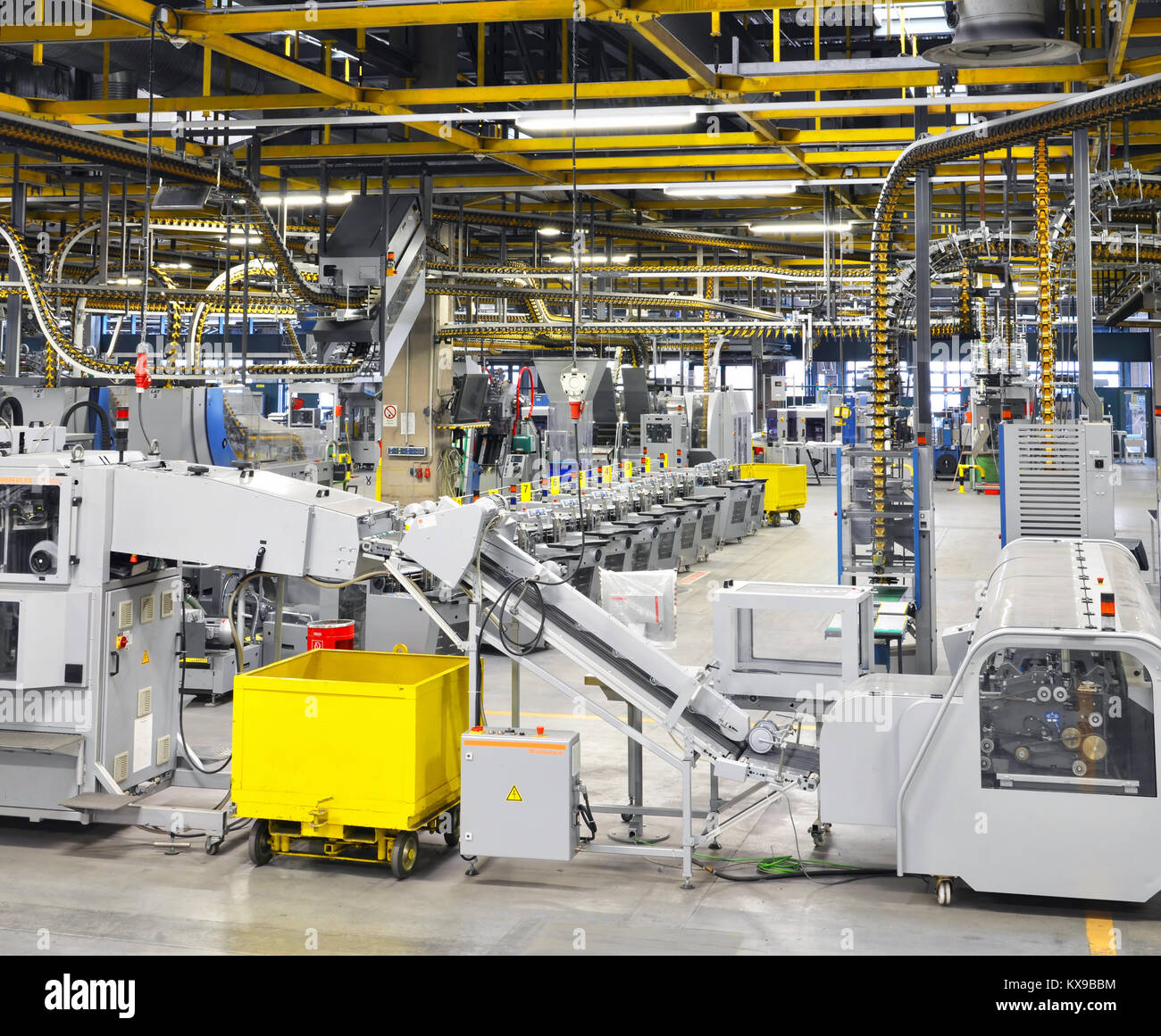 machines of a large printing plant - printing of daily newspapers Stock ...