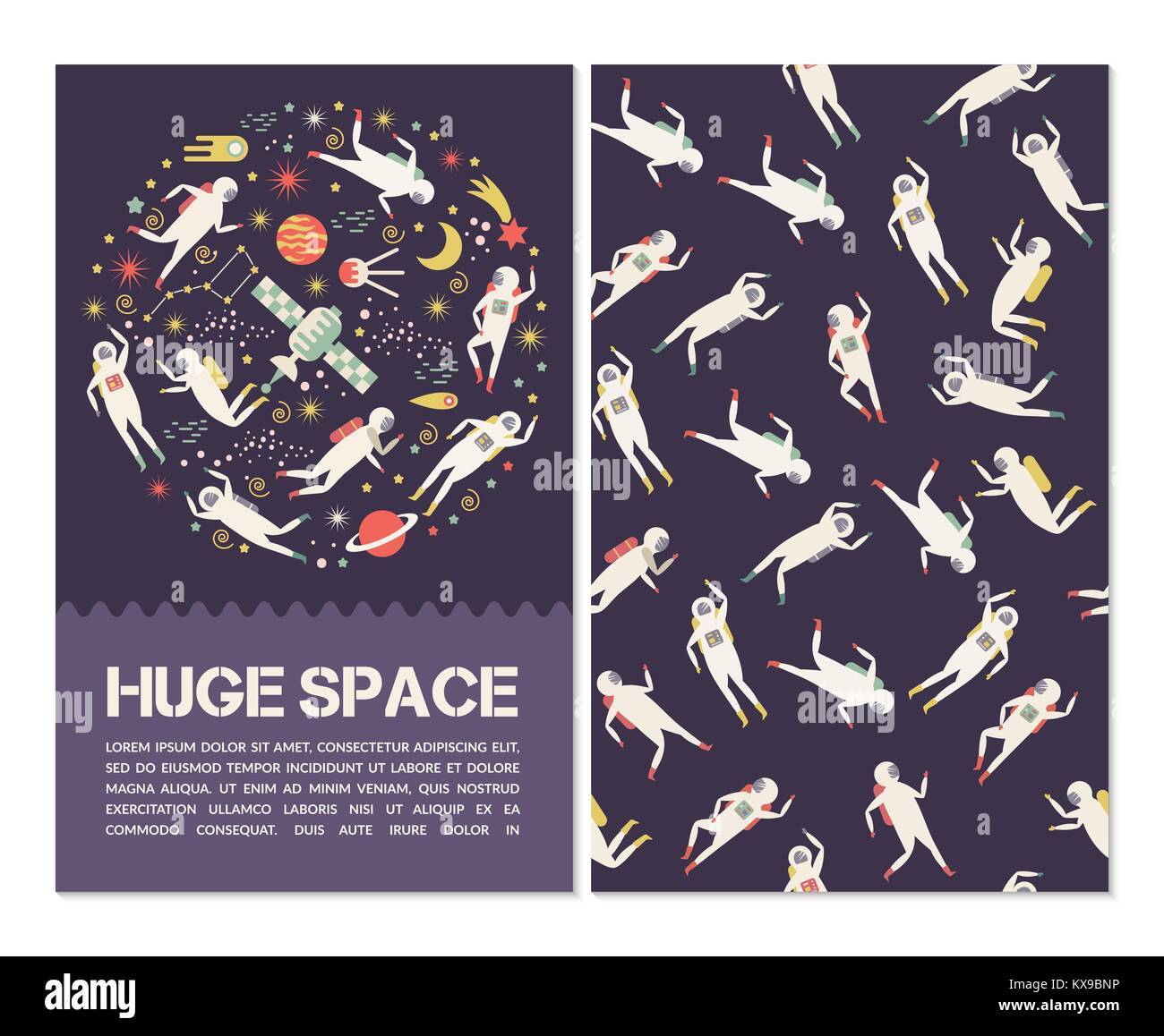 Space objects, symbols and design elements, spaceships, planets, stars ...
