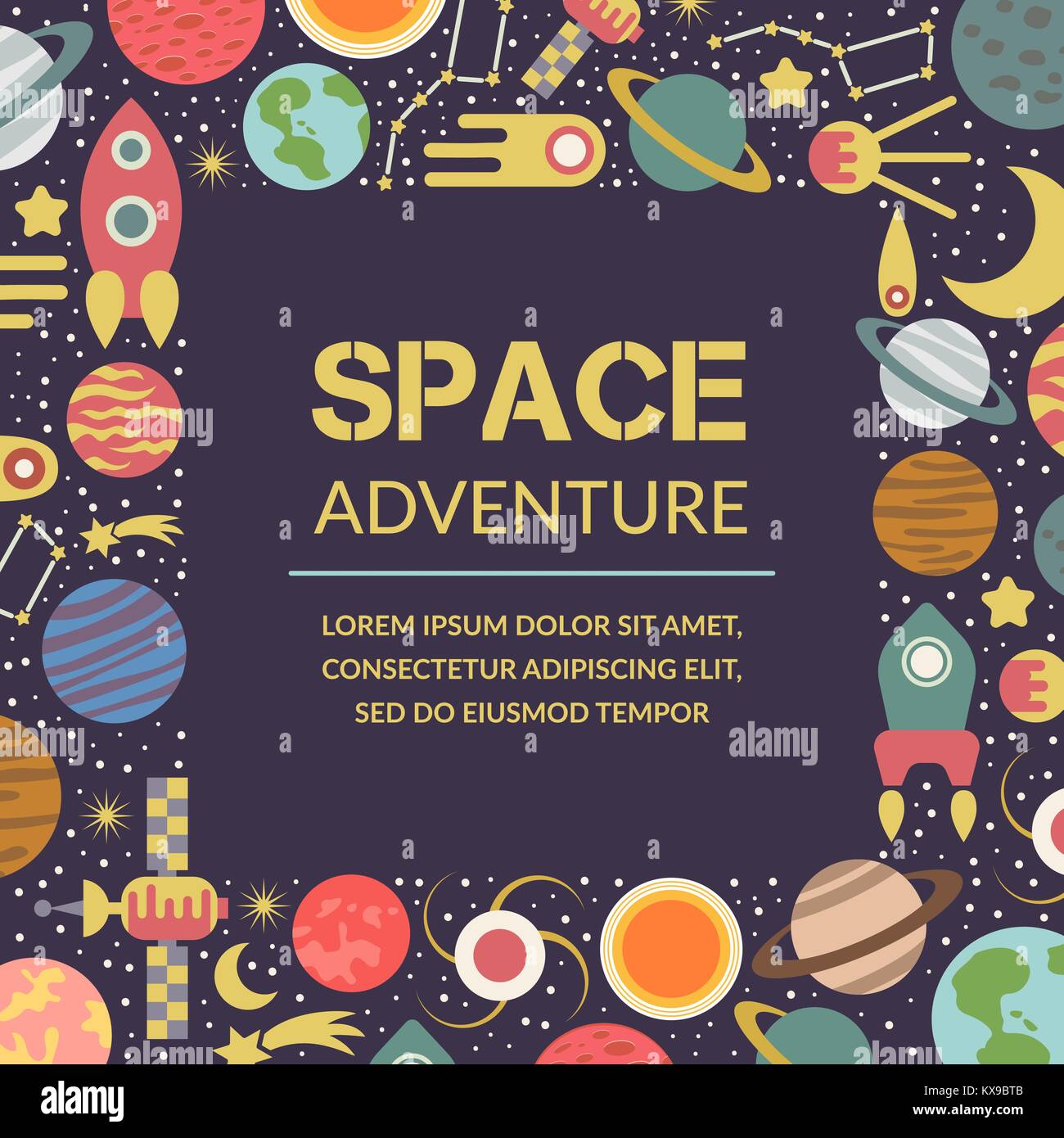 Objects of space. Symbols and design elements Stock Vector Image & Art ...