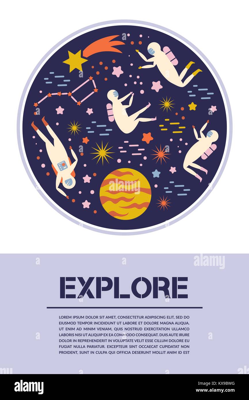 space exploration. Objects, symbols, design elements Stock Vector Image ...